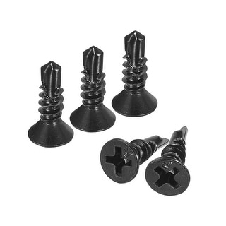 Sheet Metal Screws, 100pcs 410 Stainless Steel Flat Head Screws - Black ...