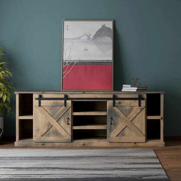 Bridgevine Home Farmhouse 85 inch TV Stand Console for TVs up to 95 ...