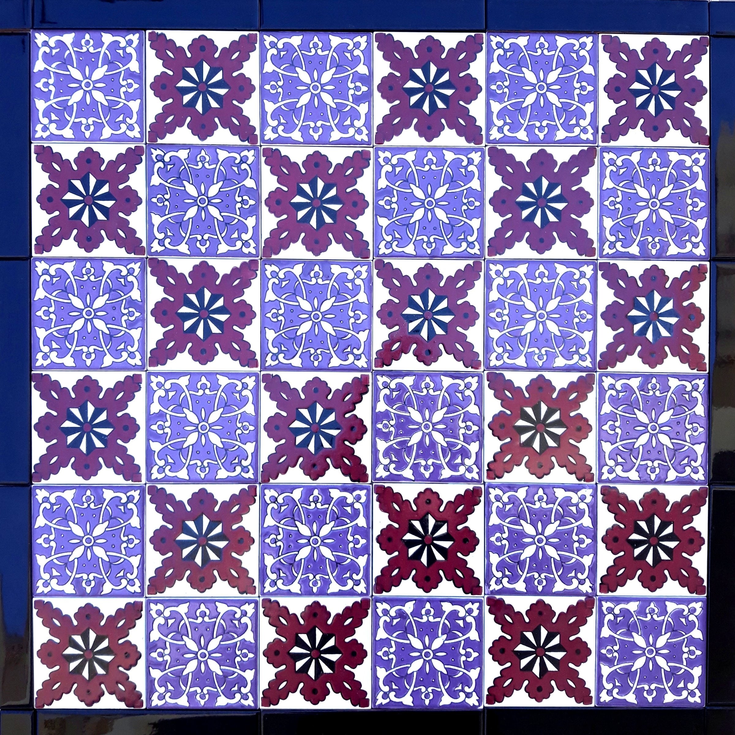 24x24 Assortment Backsplash Design 36pc Ceramic Tile Wall Mural - Bed ...