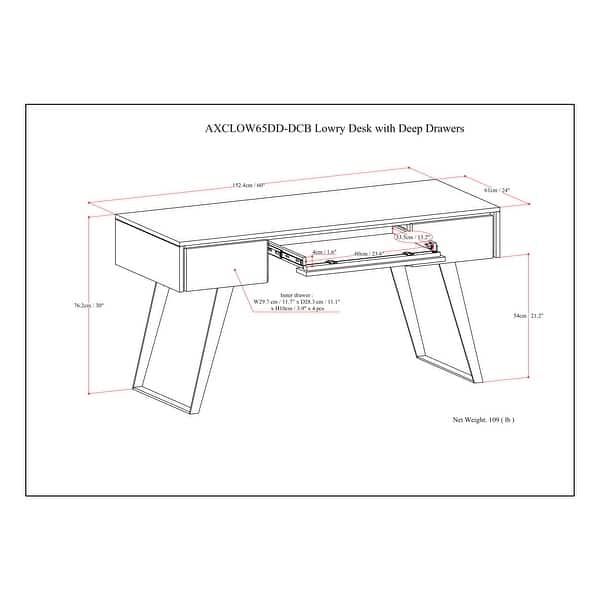 WYNDENHALL Mitchell SOLID ACACIA WOOD Modern Industrial 60 inch Wide ...