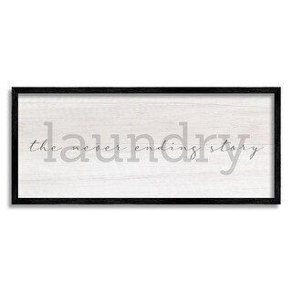 Stupell Laundry Never Ending Story Cursive Typography Sign Framed Wall ...