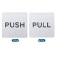 8Pcs Push Pull Door Sign Adhesive Square Acrylic Sticker Marker Silver ...