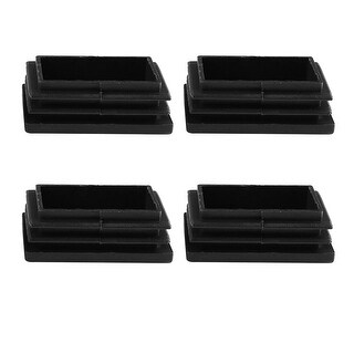4pcs 30 x 50mm Rectangle Ribbed Tube Inserts End Cover Furniture Feet ...