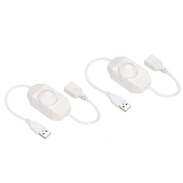 5V USB PWM Rotary Inline Dimmer Switch for LED Strips Lights White ...