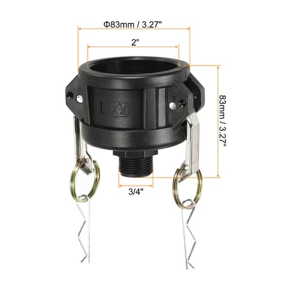 IBC Tote Adapter 2" Cam Lock to 3/4" Male Thread, 275-330 Gallon Drain ...