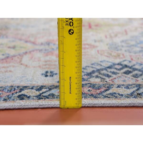 Shahbanu Rugs Alabaster White Shaved Down Hand Knotted Zero Pile ...