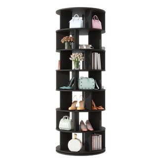 7-Tier 360° Rotating Shoe Rack Tower, Adjustable Round Display Rack ...
