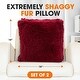 Cheer Collection Super Soft Shaggy Long Hair Throw Pillows Set of 2 ...