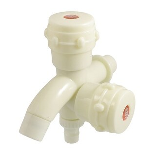 Unique Bargains Kitchen Plastic Round Handle Double Hole Water Tap ...