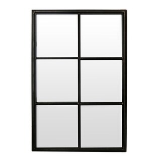 24" Black Distressed Framed Beveled Rectangular Wall Mirror - Bed Bath ...