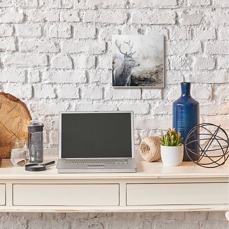 Stupell Elk Antler Portrait Rustic Abstract Landscape Wood Wall Art, 12 ...