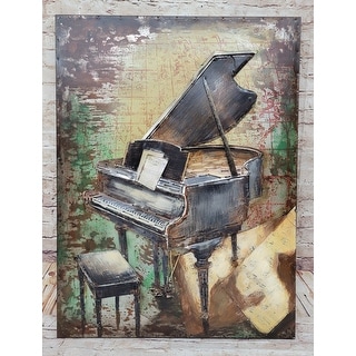 Colorful Grand Piano Hand Painted All Metal Canvas Muisical Art - Bed ...