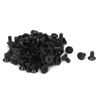 M4 x 8mm Metric Hex Socket Countersunk Flat Head Screw Bolts Black ...