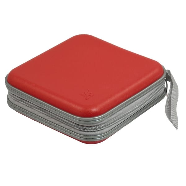 Red Square Shaped 40Pcs Capacity CD DVD Organizer Case Holder - Bed ...