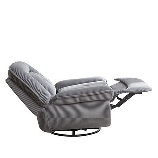 Corduroy Swivel Recliner Chair with 360-Degree Rotation, Manual Theater ...