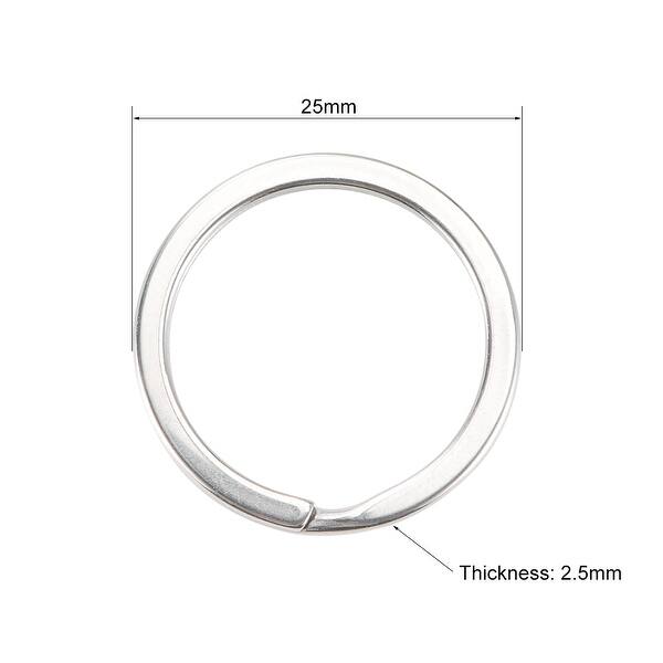 30pcs Split Key Ring Open Flat Jump Connector, Stainless Steel - Bed ...