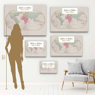 Multi World map Wall Art Canvas 1996 - Bed Bath & Beyond - 39944606