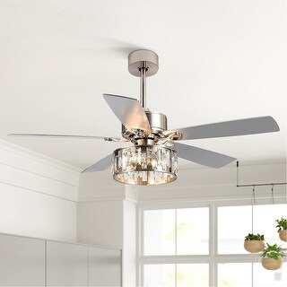 52 Inch Satin Nickel Ceiling Fan with Light Kit and Remote Included(5 ...