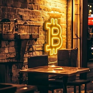Bitcoin Led Neon Light Wall Decor Art - Yellow - Bed Bath & Beyond ...