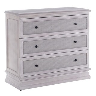 Kingston - Three Drawer Woven Cane Chest - Ivory Gray Finish - Bed Bath ...