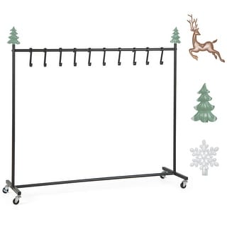 Freestanding Christmas Stocking Holder Rack with 10 Hooks 6 ...