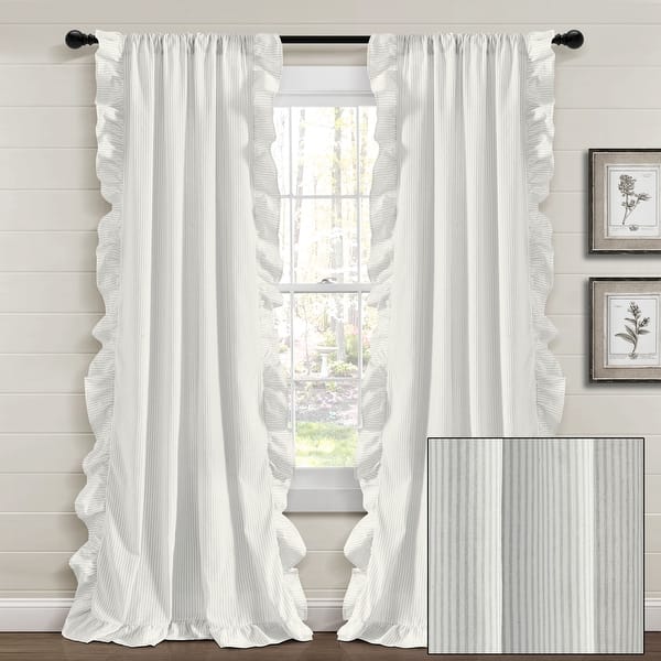 Lush Decor Farmhouse Reyna Ruffle Window Curtain Panels - On Sale - Bed ...