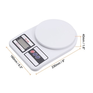 Digital Precision Scale 10kg/1g Kitchen Scales with LCD Display White ...