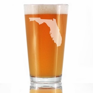 Florida Map - Beer Pint Glass - Florida Gifts & Decor - 16 Ounce - Bed ...