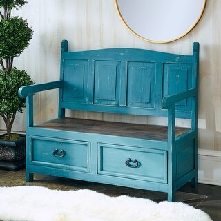 Picket House Furnishings Archer Storage Bench in Turquoise - Bed Bath ...