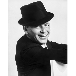 Frank Sinatra smiling in Suit with Black Hat Photo Print - Bed Bath ...