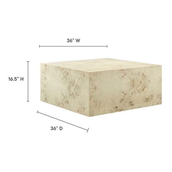 Penrod Mid-Century Burl Wood Square Coffee Table - Bed Bath & Beyond ...