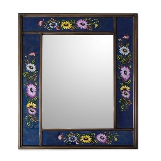 Handmade Sweet Floral Ocean glass wall mirror (Peru) - Bed Bath ...