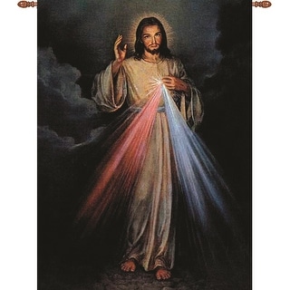 Charcoal Black Blue The Divine Mercy Wall Art Hanging Tapestry 36"x26 ...