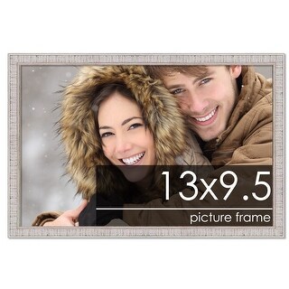 13x9.5 Distressed/Aged White Complete Wood Picture Frame with UV ...