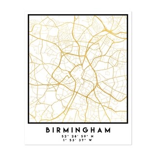 Birmingham United Kingdom Birmingham Street Map Maps Art Print/Poster ...
