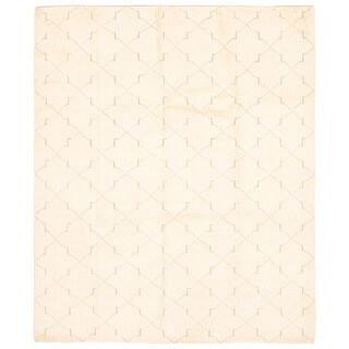ECARPETGALLERY Hand-knotted Tangier Cream Wool Rug - 8'3 x 9'9 - Bed ...