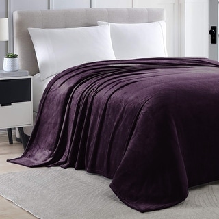Purple Extra Soft Cozy Microfiber Solid Color Throw Picnic Sofa Bed ...