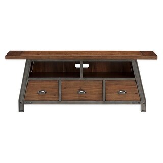 Lexicon Tv Stand, 2 Storage Cubbies, 2-Tone (Rustic Brown & Gunmetal ...