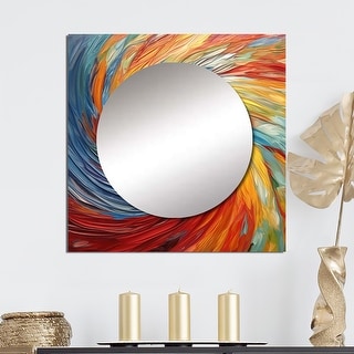 Designart "Spiral Symphony II" Abstract Spirals Wall Mirror - Abstract ...