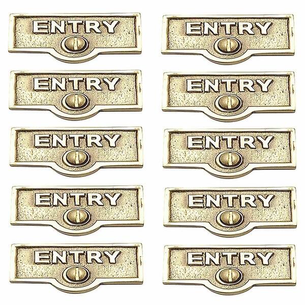 10 Switch Plate Tags ENTRY Name Signs Labels Lacquered Brass ...
