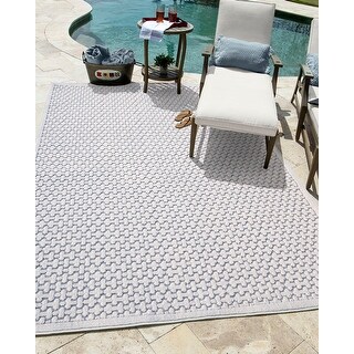 Orian Rugs Boucle Rattan Natural Blue High Low Indoor Outdoor Area Rug ...