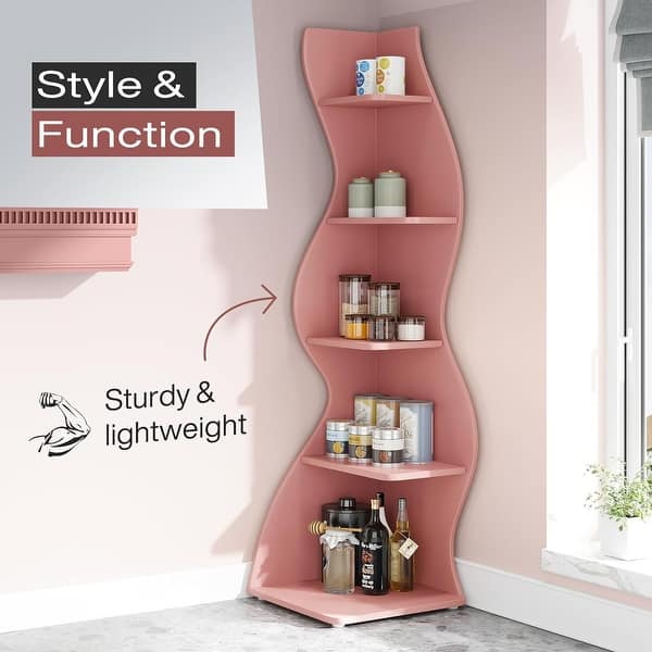 pink corner shelf