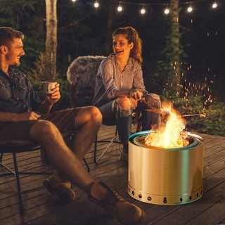 15inch Low Smoke Fire Pit Outdoor Personal Fireplace with Portable ...