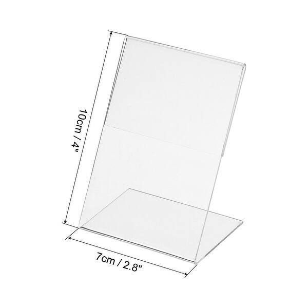 Mini Acrylic Sign Display Holder 2.8x4", Slant Back Name Tag Vertical ...