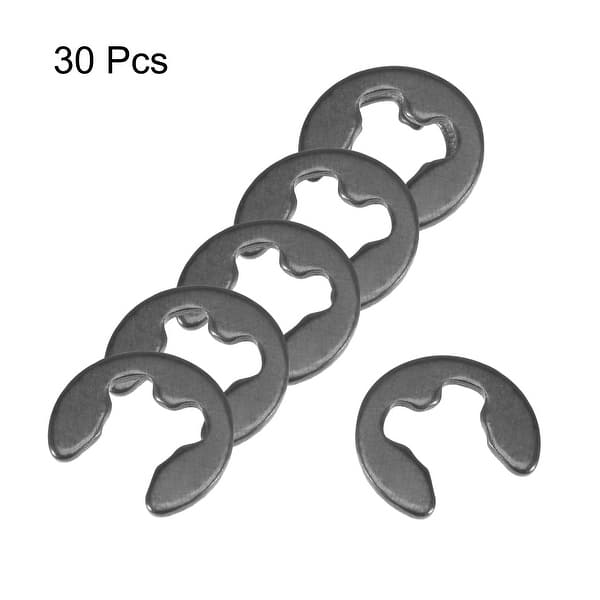 E-Clip Circlip 7mm External Retaining Shaft Ring Carbon Steel 30pcs ...