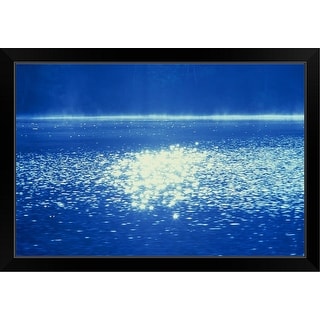 "Light reflection patterns on water surface in the sea" Black Framed ...