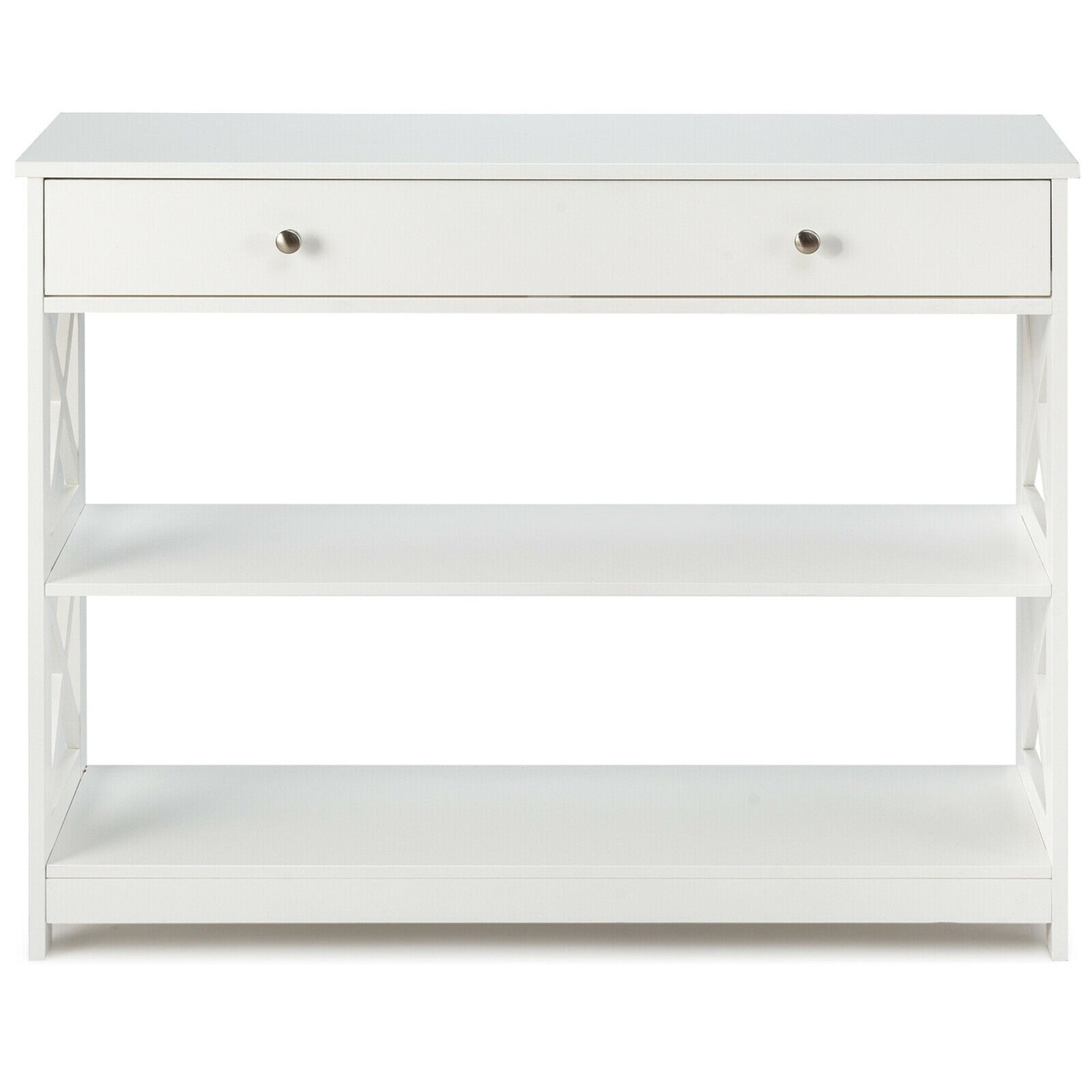 Gymax Console Table Drawer Shelves Sofa Accent Table Entryway Hallway 39.5 x 12 x 31.5 On Sale Bed Bath Beyond 34148909