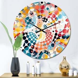 Designart "Colorful Popart Playful Mirage" Multi Pop Art Clocks Modern ...