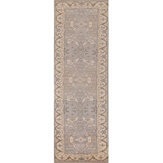 Earth Tone Oushak Runner Rug Handmade Wool Carpet - 2'4"x 10'0" - Bed ...