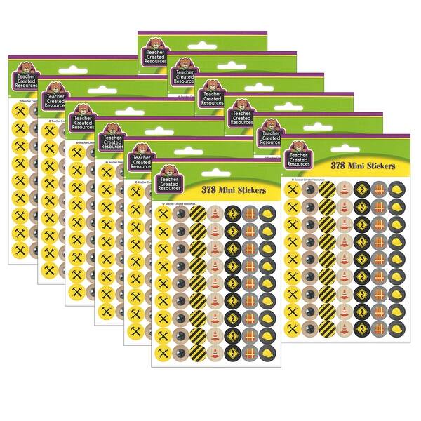 (12 Pk) Under Construction Mini Stickers - Bed Bath & Beyond - 28786762